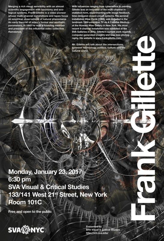 Frank Gillette Lecture - Events - BFA Fine Arts - School of Visual Arts ...